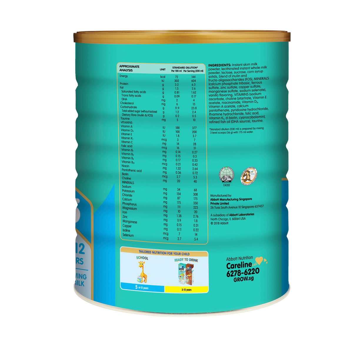 Grow School 6+ Milk Powder 1800G – AgedCare by NTUC FairPrice Co ...
