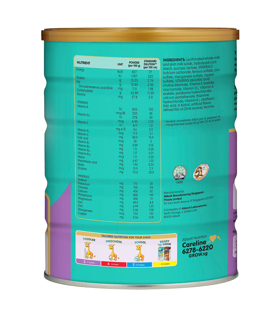 Grow Toddler S3 Growing Up Milk 900G – AgedCare by NTUC FairPrice Co ...