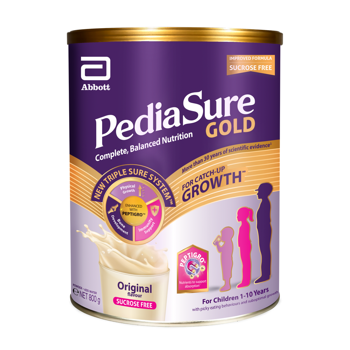 PediaSure Gold with Peptigro Sucrose Free 800g – AgedCare by NTUC ...