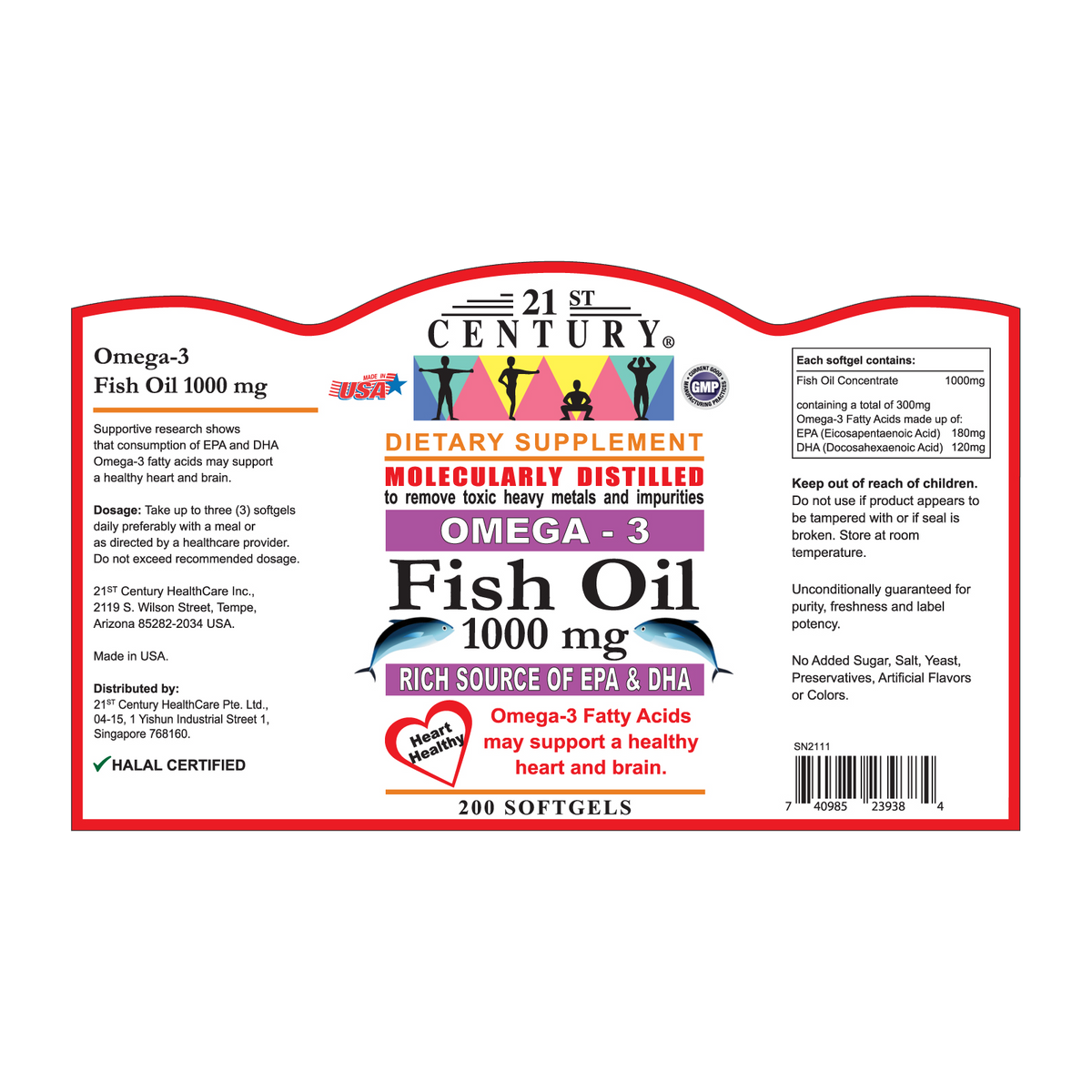 21st Century Omega 3 1000MG 200S – AgedCare by NTUC FairPrice Co ...