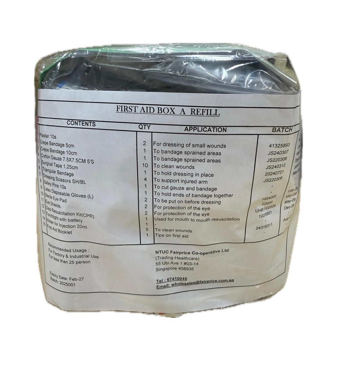 First Aid Box Refill Packs – AgedCare by NTUC FairPrice Co-operative Ltd