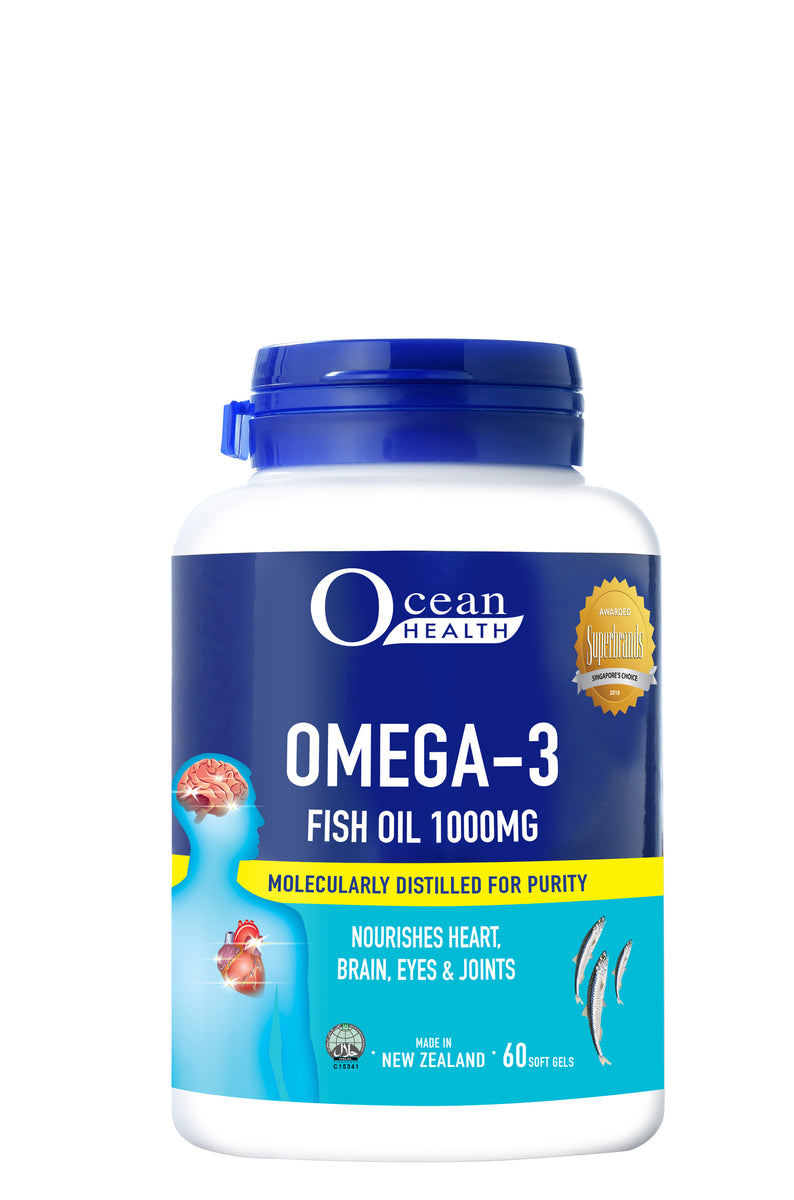 Ocean Health Omega 3 1000mg Soft Gel 60S – AgedCare by NTUC FairPrice ...