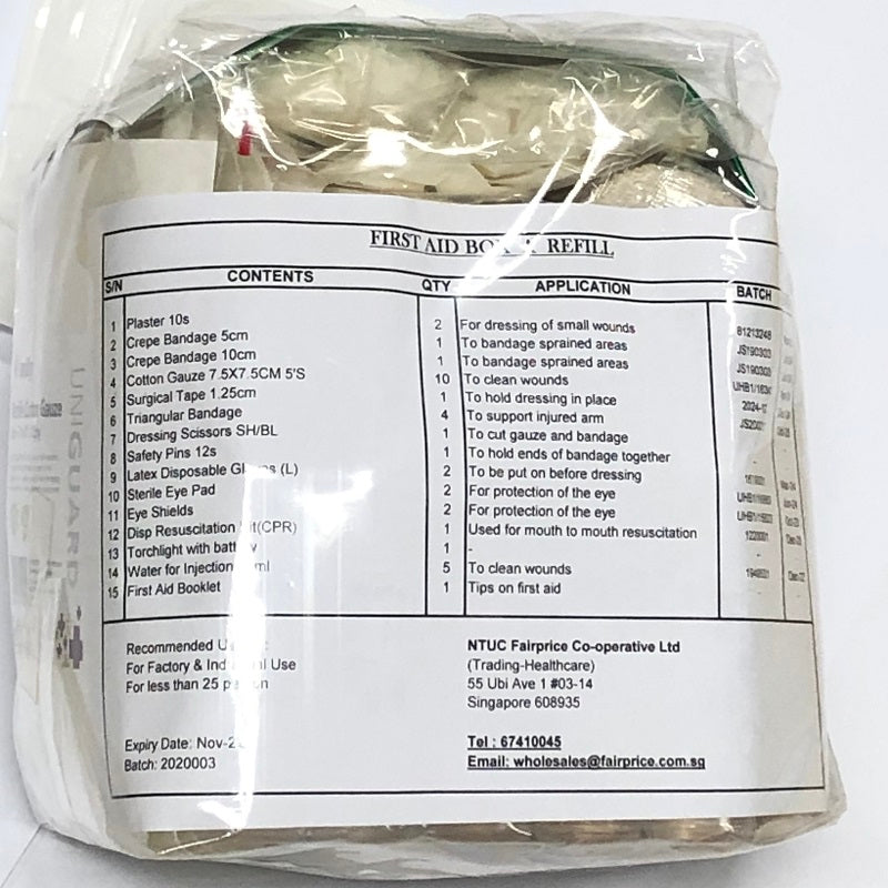 First Aid Box Refill Packs – AgedCare by NTUC FairPrice Co-operative Ltd